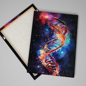 DNA Canvas, Double Helix Wall Art, DNA Strand Artwork, Science Decor ...