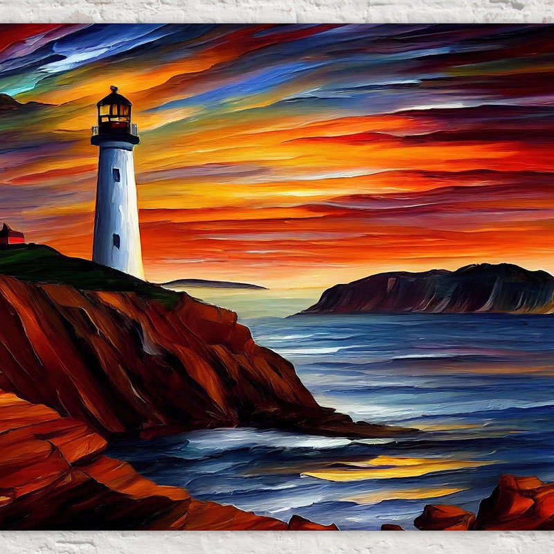 Lighthouse Painting - Etsy