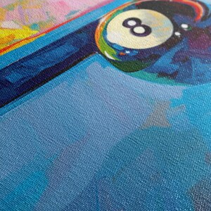 8 Ball Painting, Billiards Lovers Canvas, Game Room Mancave, Gallery ...