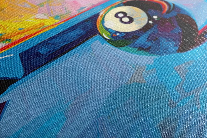 8 Ball Painting, Billiards Lovers Canvas, Game Room Mancave, Gallery ...