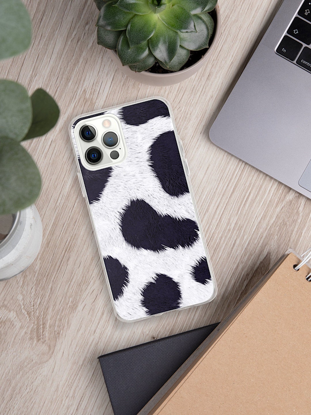 Cow Fur iPhone Case, Cow Print Phone Cover, Trendy Animal Pattern ...