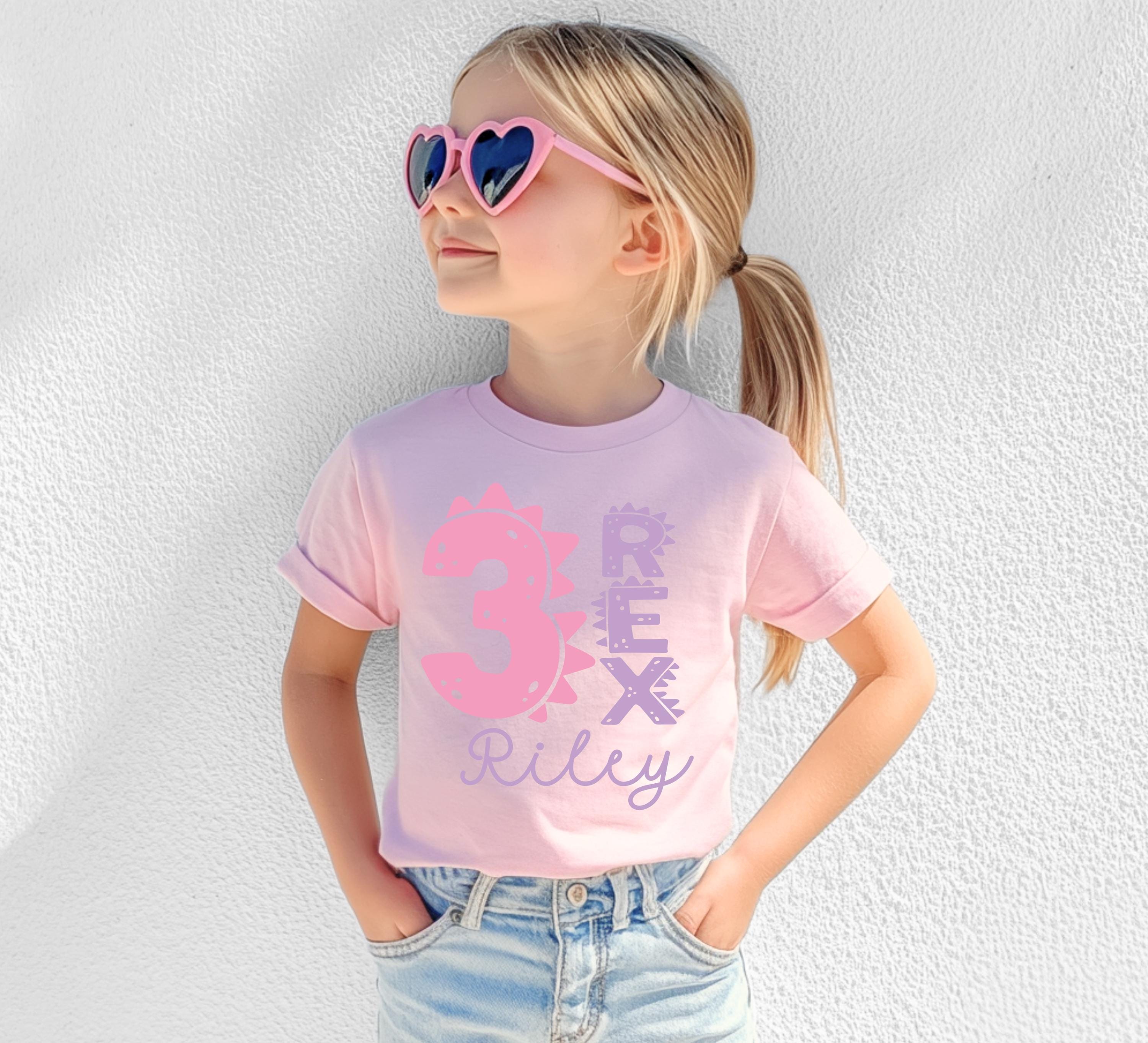 Three Rex Shirt, Three Rex, Three Rex Girl, Girl Dinosaur Birthday ...