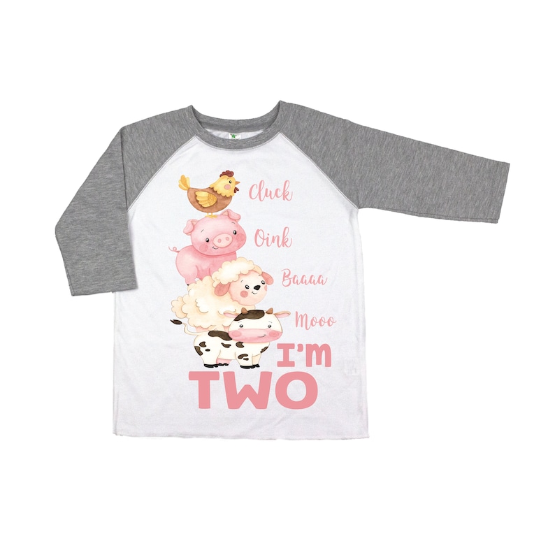 Cluck Oink Baaa Moo I'm Two Cow Birthday Shirt Farm - Etsy