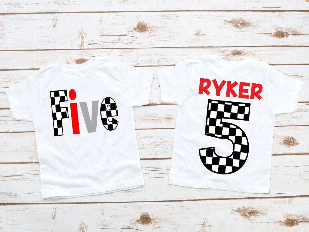 Five Race Car Boy 5th Birthday Shirt, Racecar Birthday, Birthday Boy ...