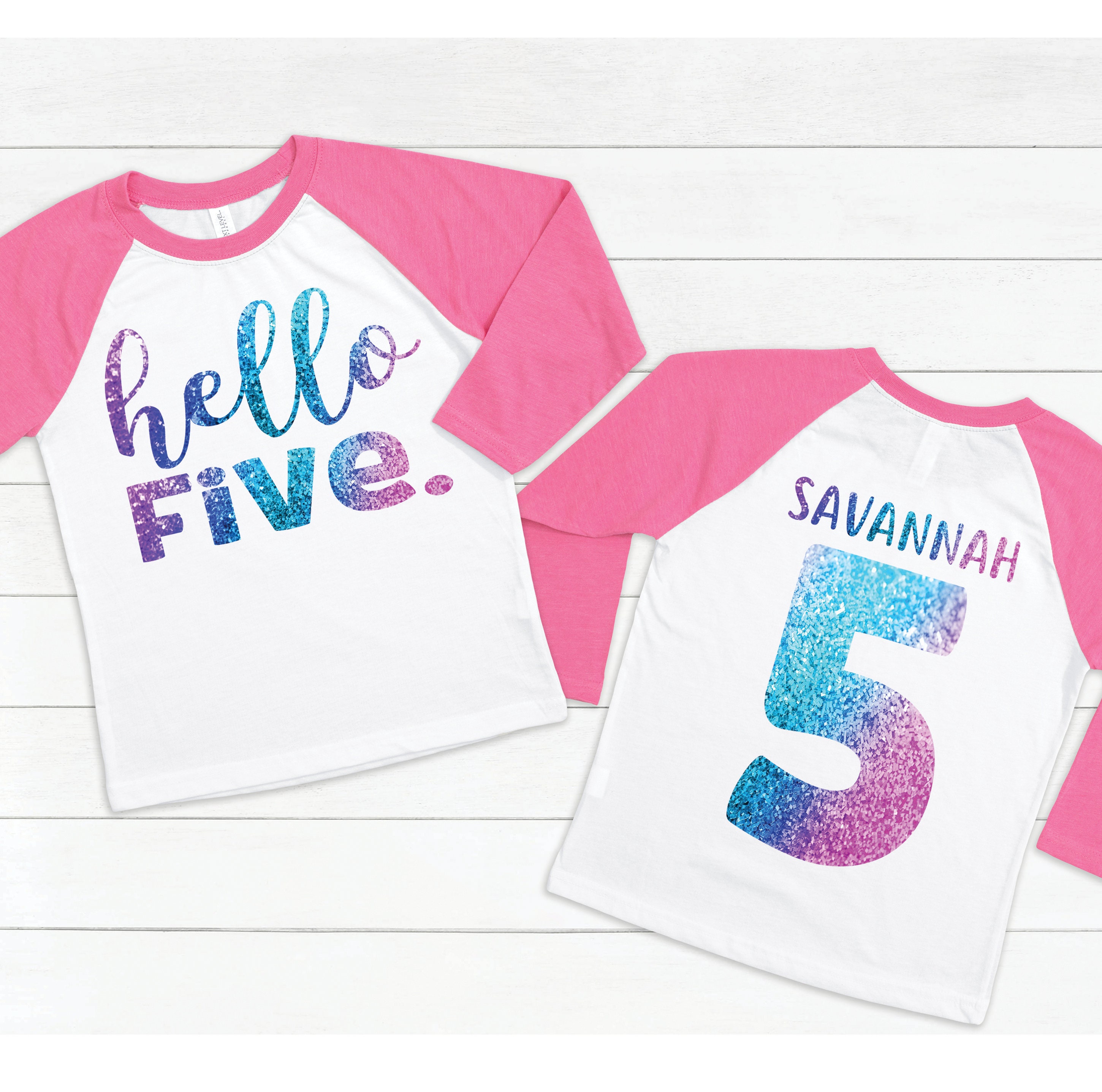 Hello Five Girl 5th Birthday Shirt Fifth Birthday Shirt 5th - Etsy