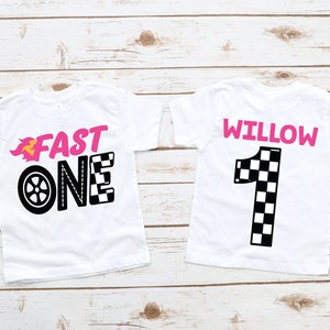 Fast One, 1st Birthday Race Car , Racecar Birthday Shirt, Birthday Girl ...
