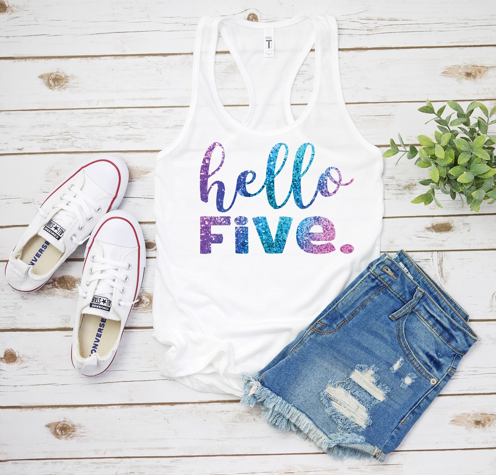 Hello Five Girl 5th Birthday Shirt Fifth Birthday Shirt 5th - Etsy