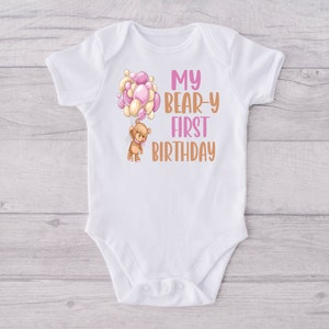 Bear Birthday Shirt, Bear 1st Birthday, First Birthday Shirt, Girl 1st ...