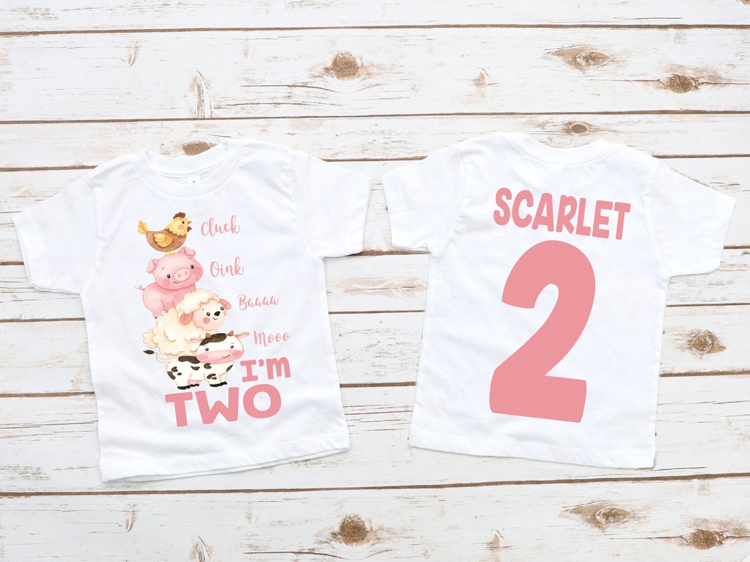 Cluck Oink Baaa Moo I'm Two Cow Birthday Shirt Farm - Etsy
