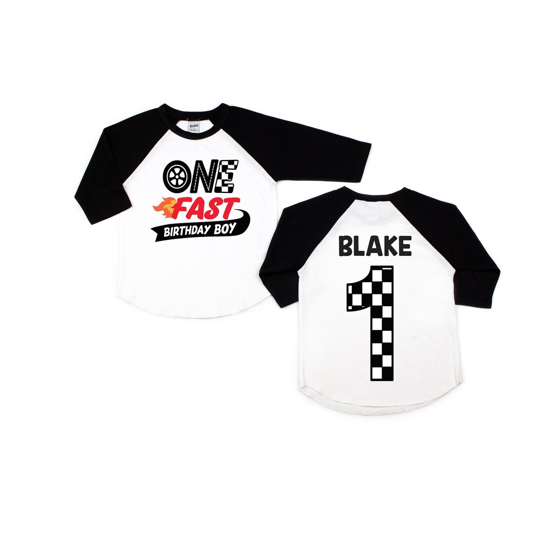 One Fast Birthday Boy 1st Race Car Shirt, Racecar Birthday Shirt ...