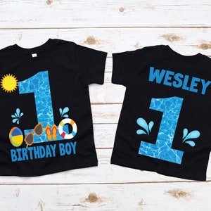 Pool Party Birthday Shirt, Boys 1st Birthday, Boys Birthday Shirt ...