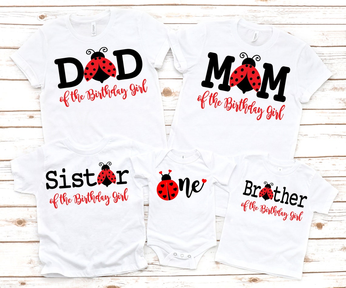 Family Matching Ladybug Girl Birthday Shirts, Birthday Girl Shirt ...