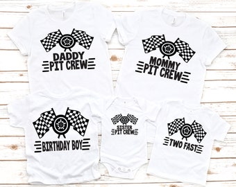 Family Race Car Birthday Shirts, Racecar Birthday Shirt, Two Fast ...
