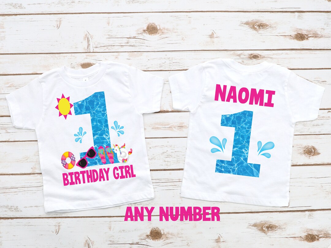 Pool Party Birthday Shirt, Girls 1st Birthday, Girl Birthday Shirt ...