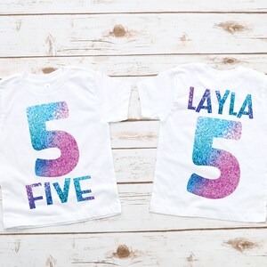 Girls 5th Birthday, Custom Five Shirt, Birthday Girl Shirt, Five Year ...