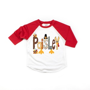 Kids Toddler Boy Girl Personalized Custom Fall Thanksgiving Turkey ...