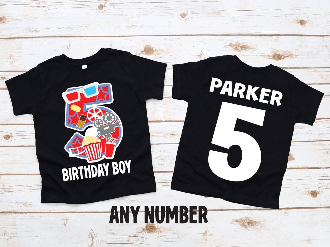 Movie Theme Birthday Shirt, Boy Birthday Shirt, Movies Birthday Party ...
