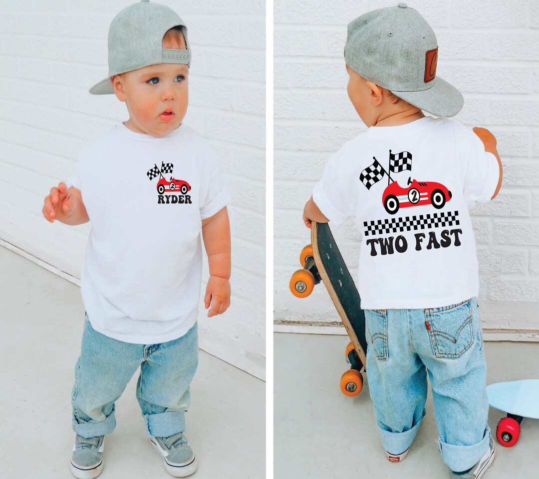Two Fast Birthday Boy Race Car Shirt, Racecar Birthday Shirt, Birthday ...