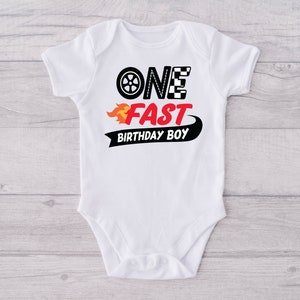 One Fast Birthday Boy 1st Race Car Shirt, Racecar Birthday Shirt ...
