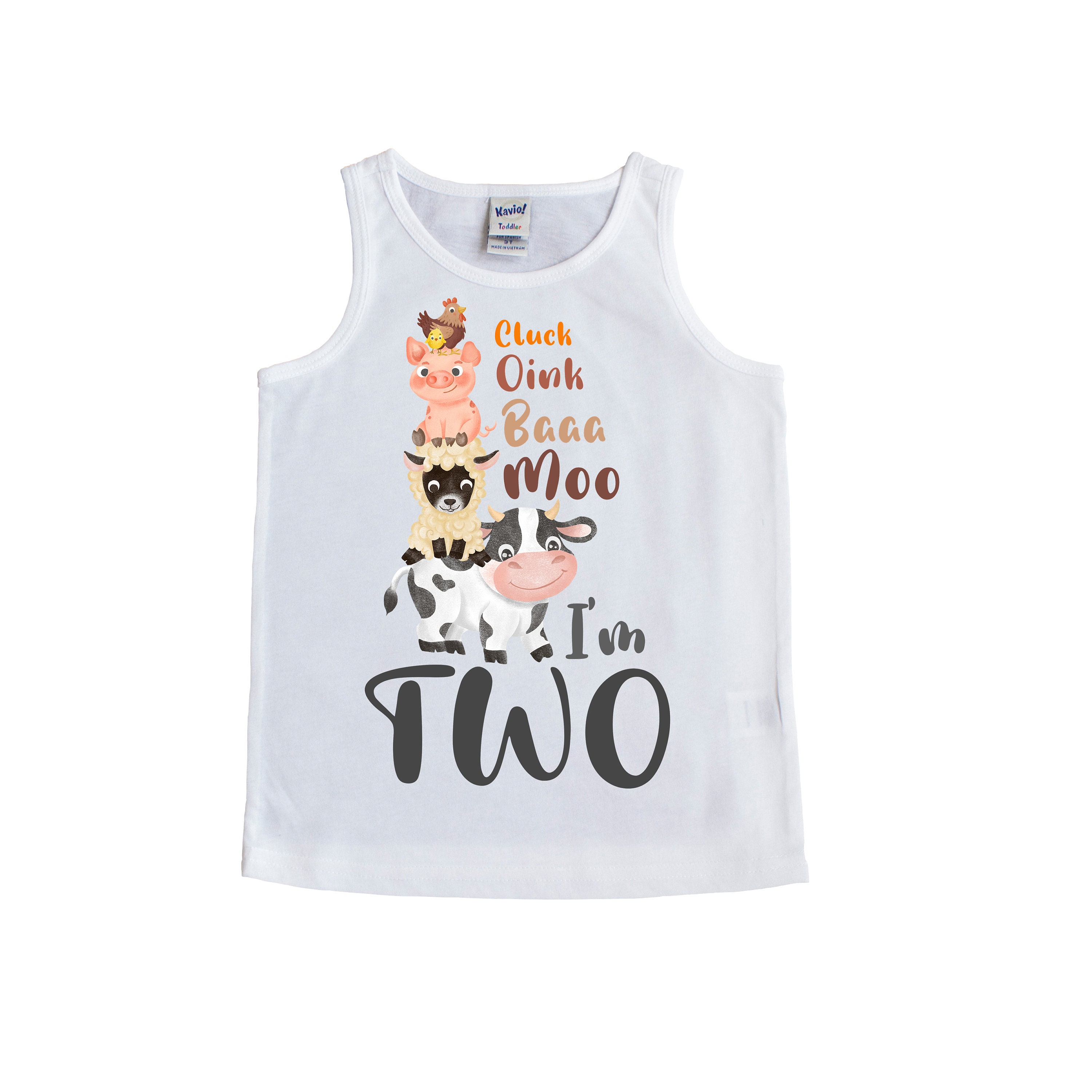 Cluck Oink Baa Moo I'm Two Cow Birthday Shirt Farm - Etsy