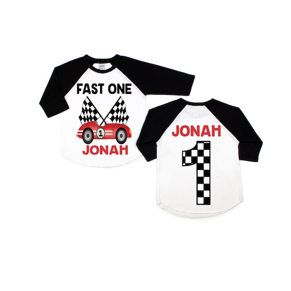 Fast One 1st Birthday Race Car Shirt Racecar Birthday Shirt | Etsy