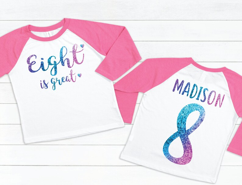 Eight is Great Girl 8th Birthday Shirt Eighth Birthday Shirt - Etsy