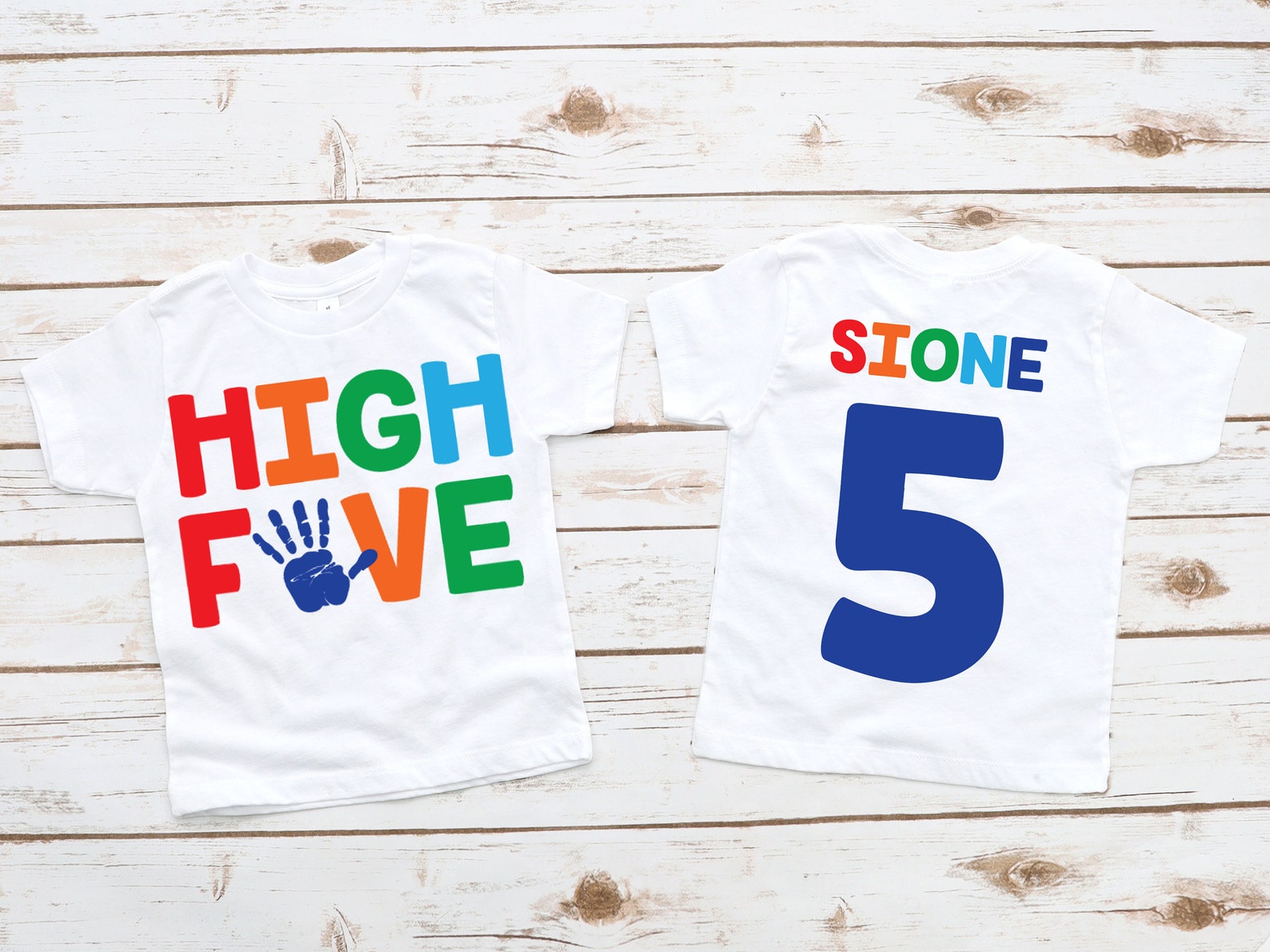 Boys 5th Birthday High Five Shirt, Fifth Birthday Shirt, 5th Birthday ...