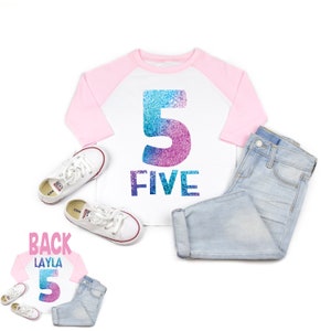 Girls 5th Birthday, Custom Five Shirt, Birthday Girl Shirt, Five Year ...