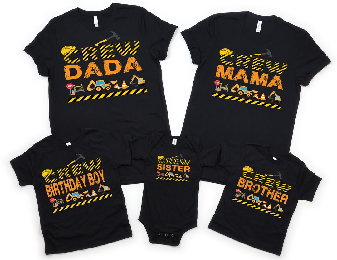 Family Construction Birthday Shirts, Construction Birthday Party ...