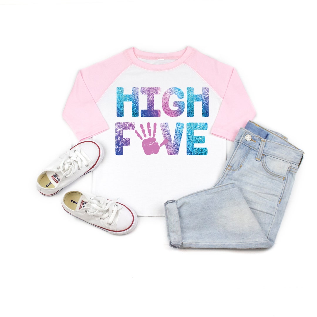 Girls 5th Birthday High Five Shirt Fifth Birthday Shirt 5th - Etsy
