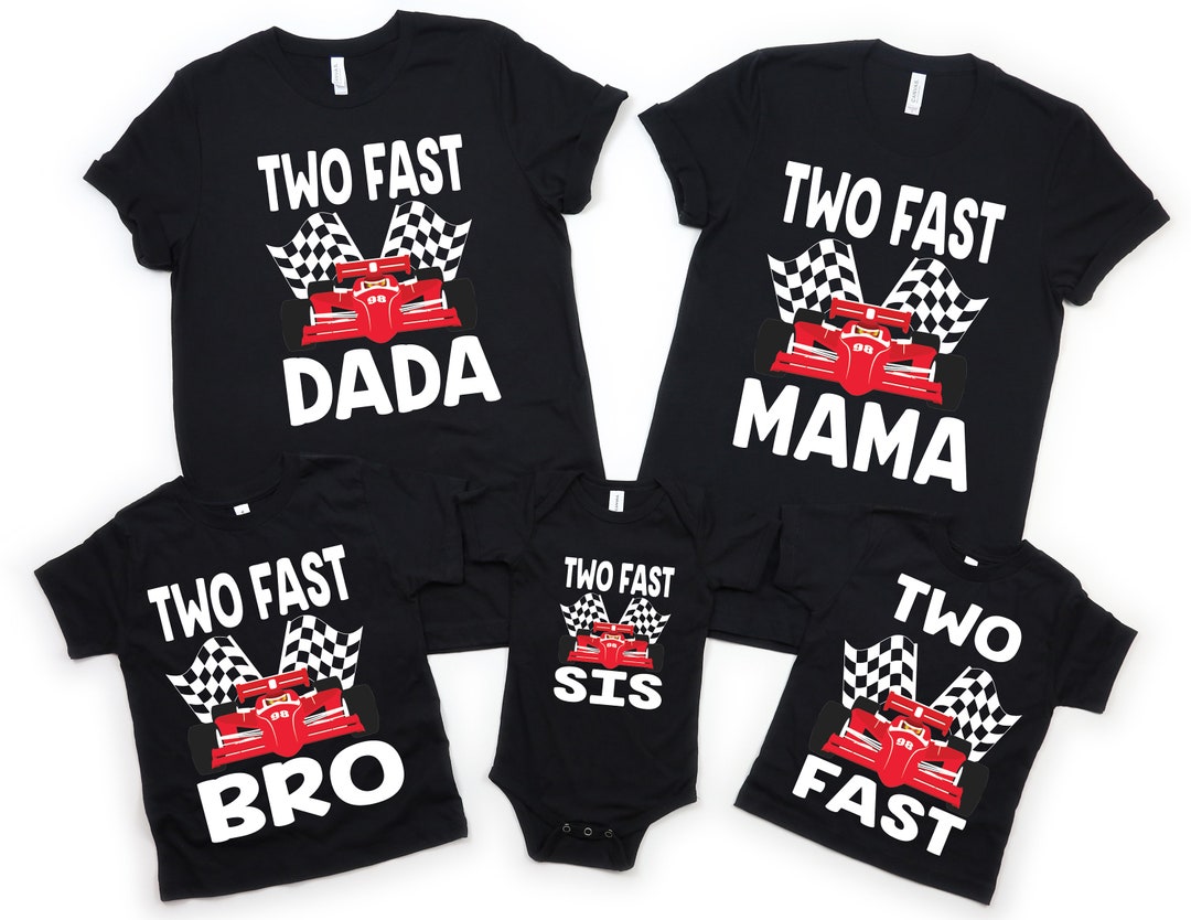Family Two Fast Race Car Shirts, Racecar Birthday Shirt, Birthday Boy ...