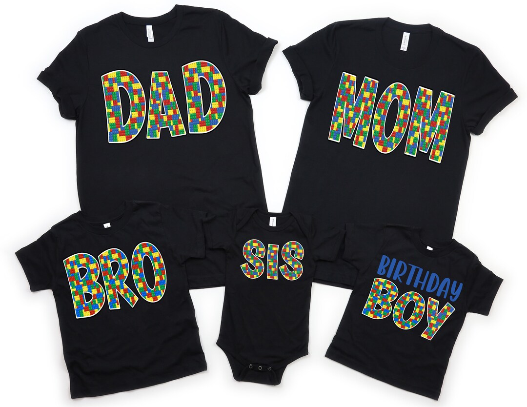 Family Building Block Birthday Shirt, Builder Birthday Shirt, Building ...