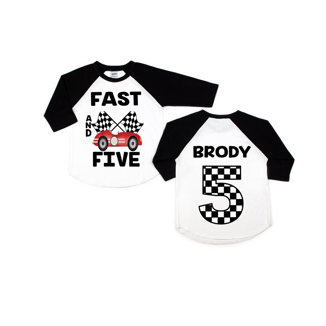 Fast and Five 5th Birthday Race Car Shirt, Racecar Birthday Shirt ...
