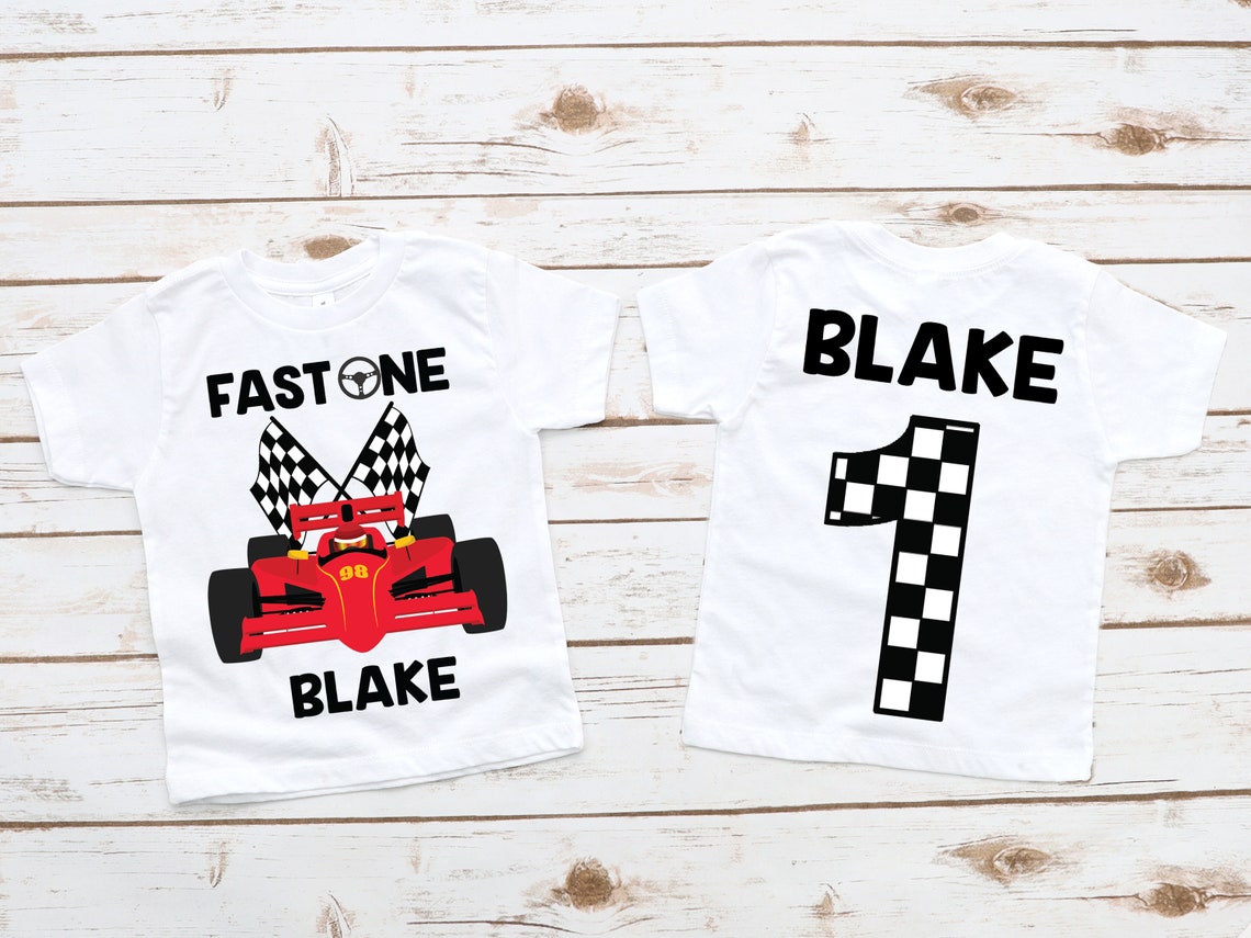Fast One 1st Birthday Race Car Shirt Racecar Birthday Shirt - Etsy