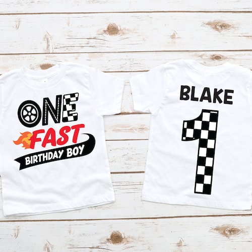 Fast One 1st Birthday Race Car Shirt Racecar Birthday Shirt - Etsy