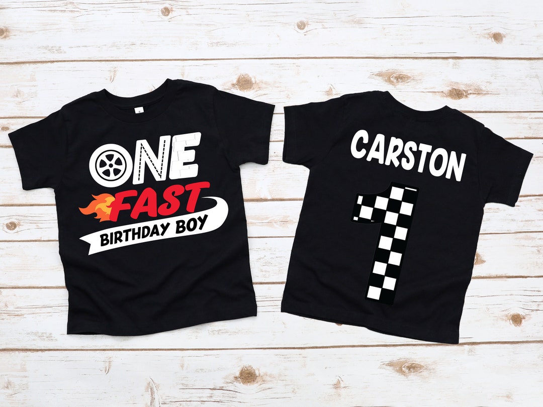 One Fast Birthday Boy 1st Race Car Shirt, Racecar Birthday Shirt ...