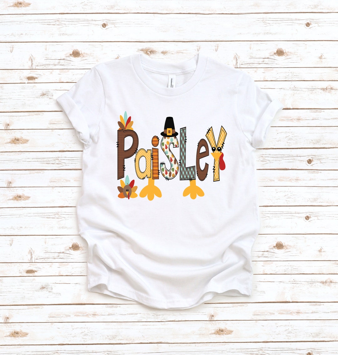 Kids Toddler Boy Girl Personalized Custom Fall Thanksgiving Turkey ...