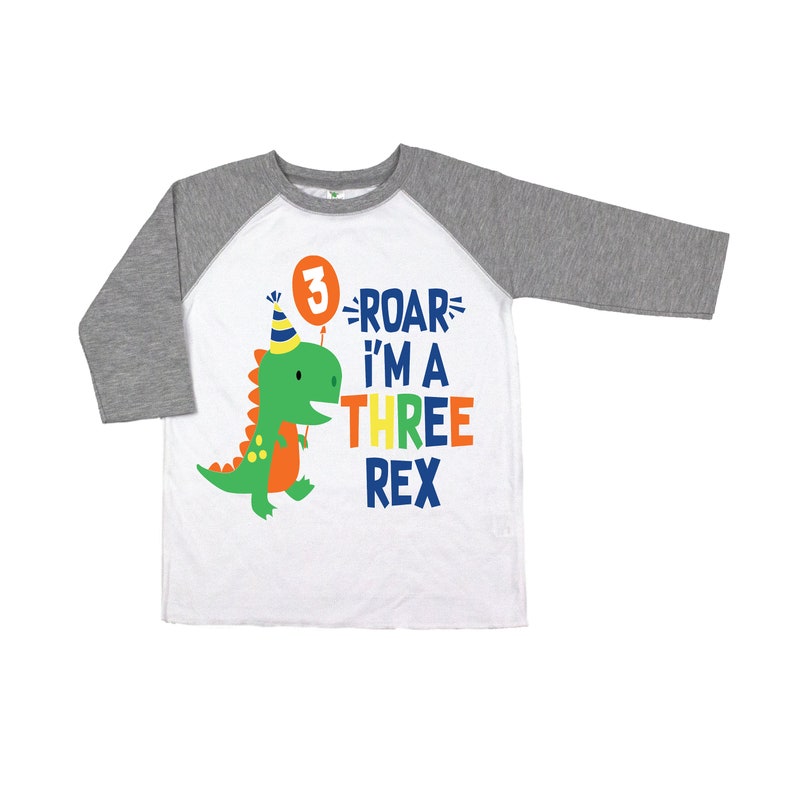 Dinosaur Boys 3rd Third Roar I'm a Three Rex Birthday - Etsy
