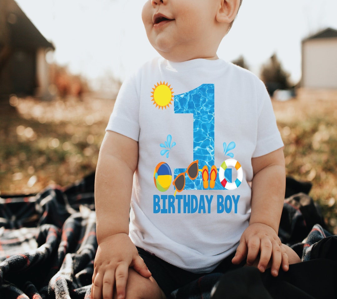 Pool Party Birthday Shirt, Boys 1st Birthday, Boys Birthday Shirt ...