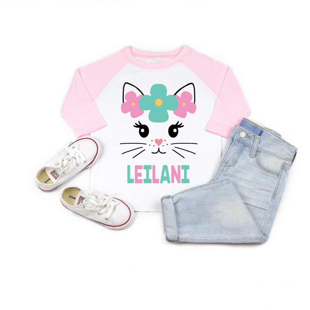 Cat Kitty Girls PERSONALIZED Shirt, Cat Party, Cat Birthday, Girl ...