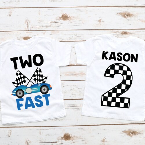 Two Fast Birthday Shirt Race Car Birthday Shirt 2nd Birthday - Etsy