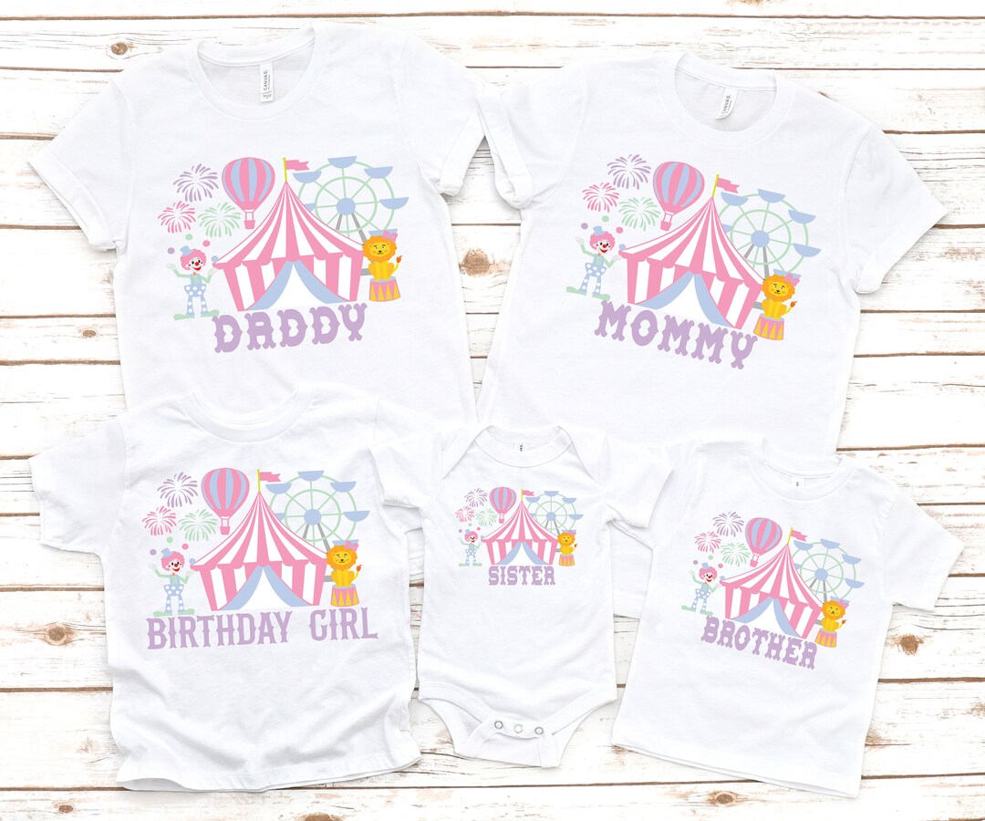 Family Circus Matching Pastel Birthday Shirts, Circus Birthday, Circus ...
