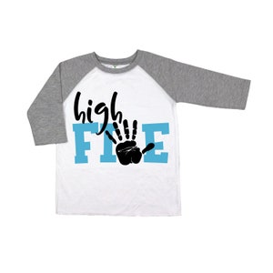 Boys 5th Birthday High Five Shirt, Fifth Birthday Shirt, 5th Birthday ...