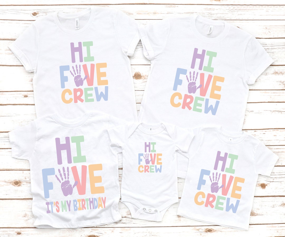 Girl 5th Birthday High Five Shirt, Fifth Birthday Shirt, 5th Birthday ...