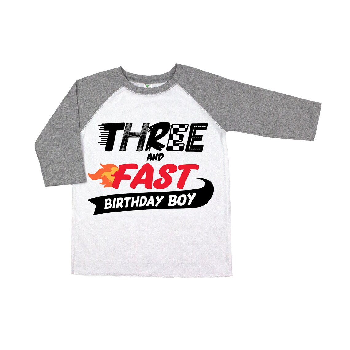 Three and Fast Race Car Birthday Boy 3rd Shirt, Racecar Birthday ...