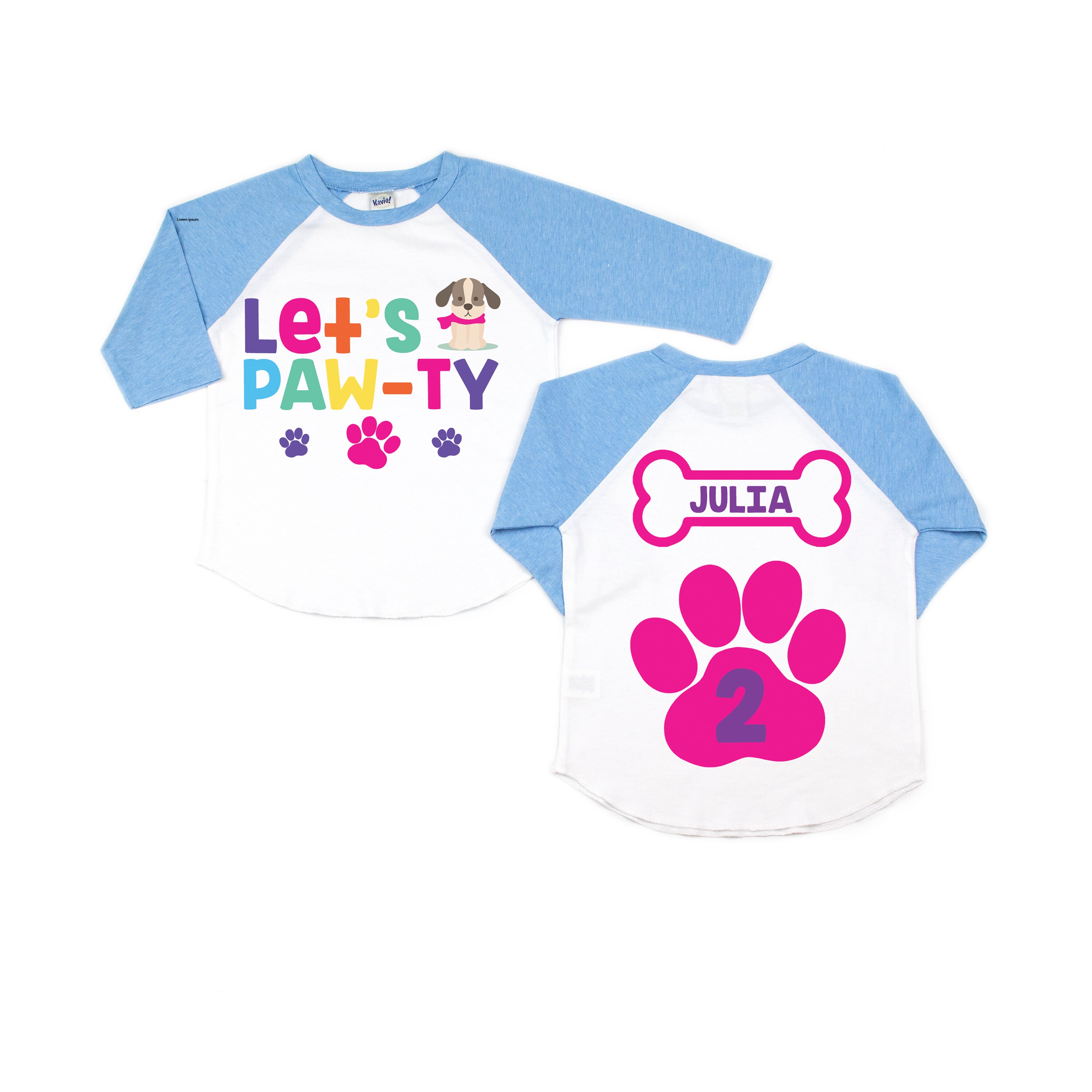 Dog puppy girl let's pawty rainbow cute birthday shirt | Etsy