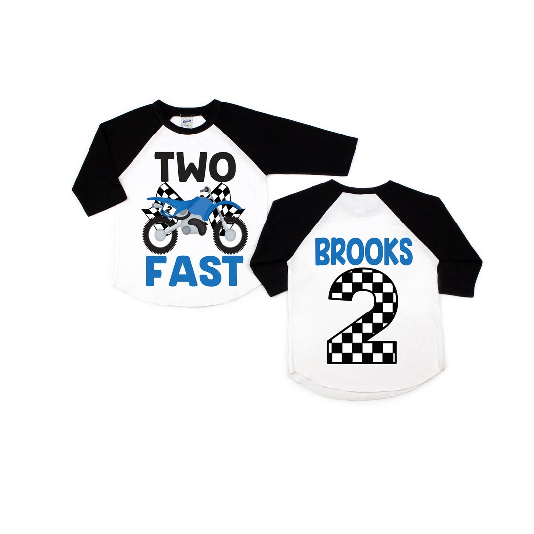 Two Fast Dirt Bike Motocross Shirt, Dirt Bike Birthday Shirt, Birthday ...