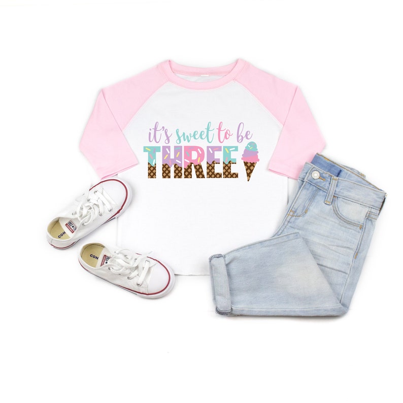 It's Sweet to Be Three Ice Cream Girls 3rd Birthday Shirt | Etsy