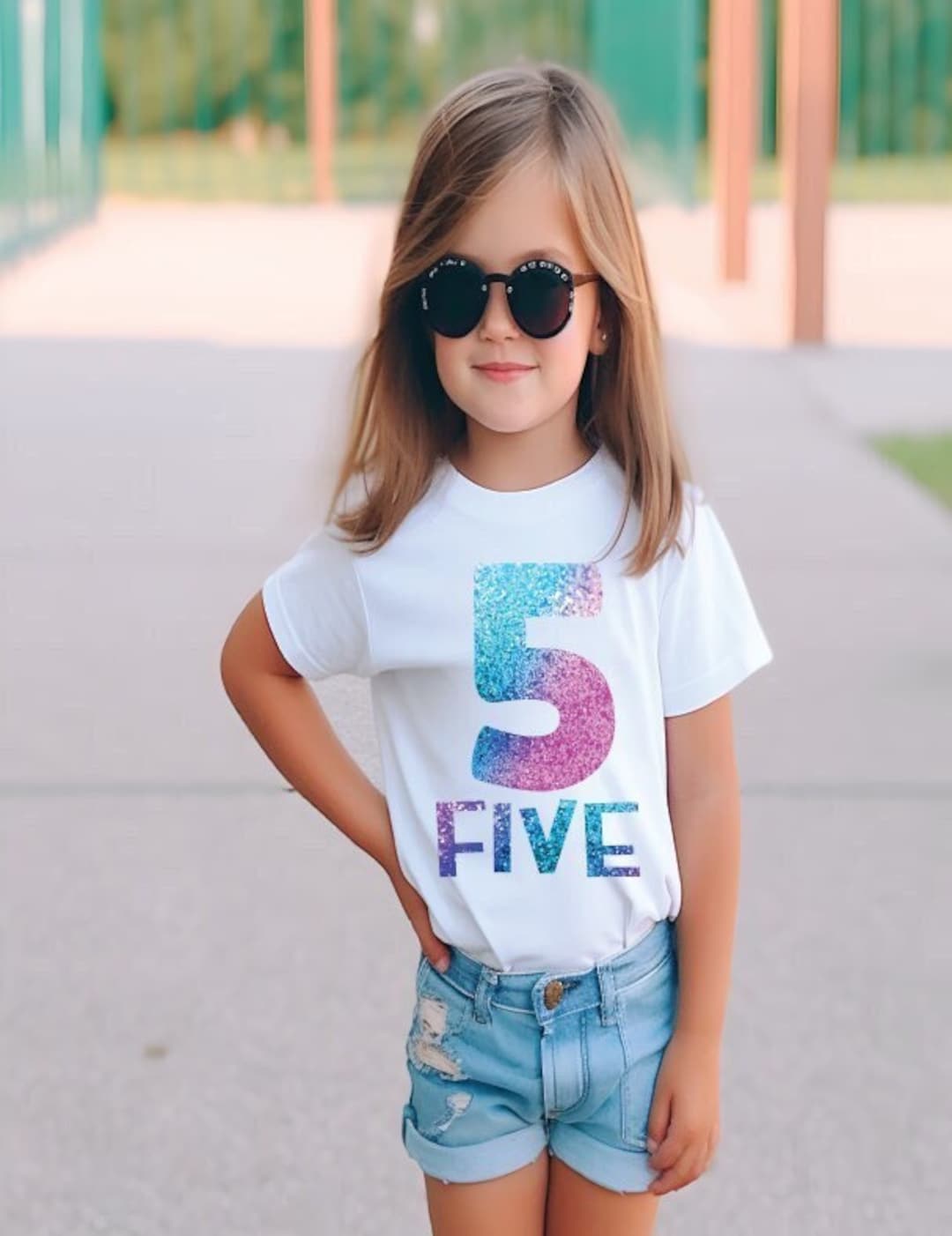 Girls 5th Birthday, Custom Five Shirt, Birthday Girl Shirt, Five Year ...