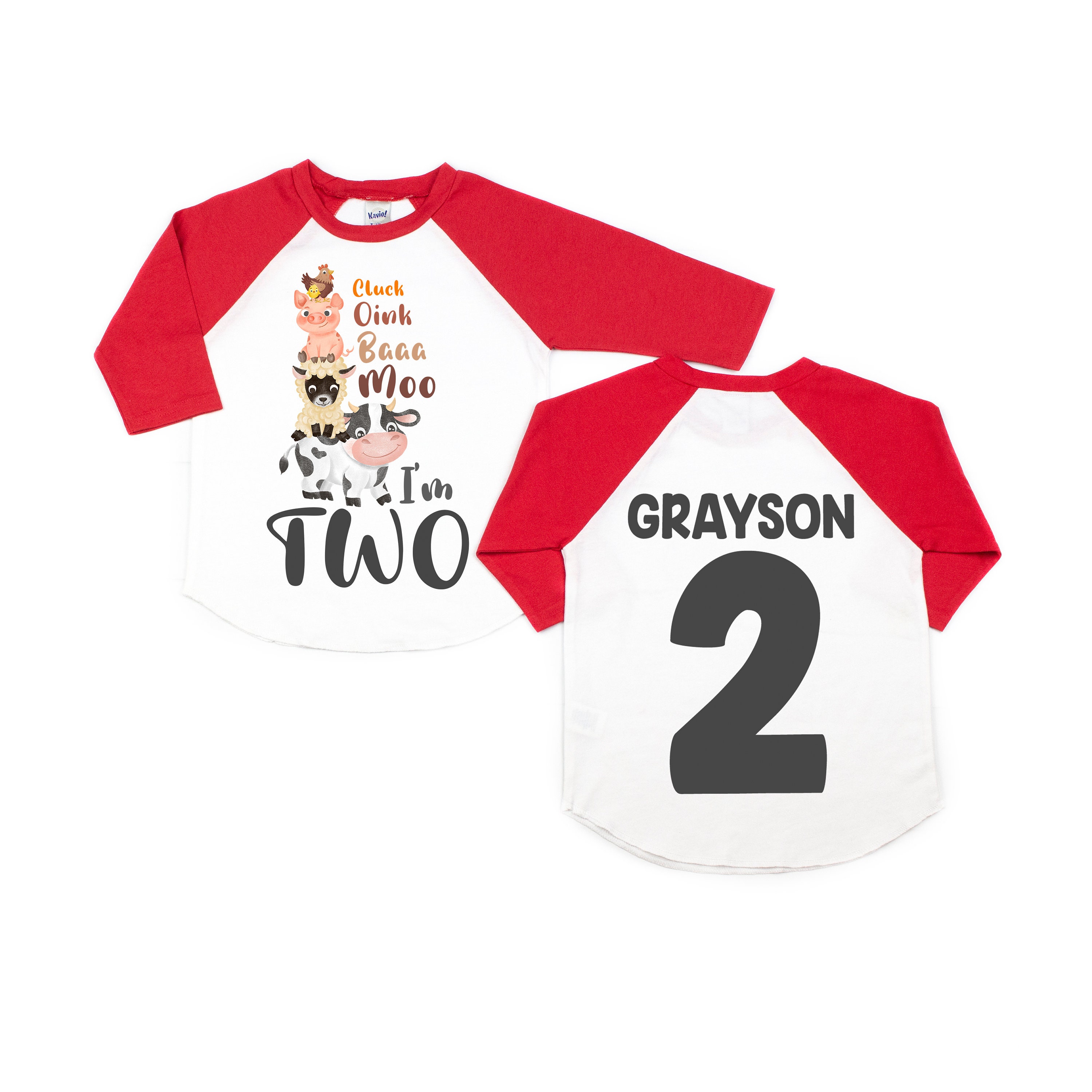 Cluck Oink Baa Moo I'm Two Cow Birthday Shirt Farm - Etsy